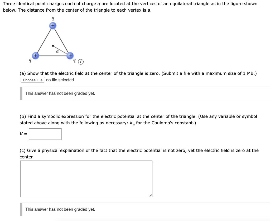 SOLVED: Three identical point charges each of charge q are located at ...