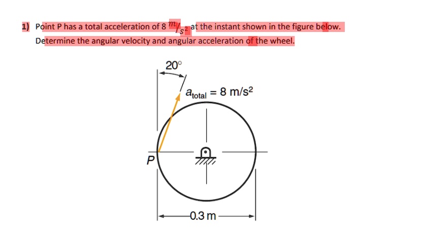 Point P has a total acceleration of 8 m/s^2 at the instant shown in the ...