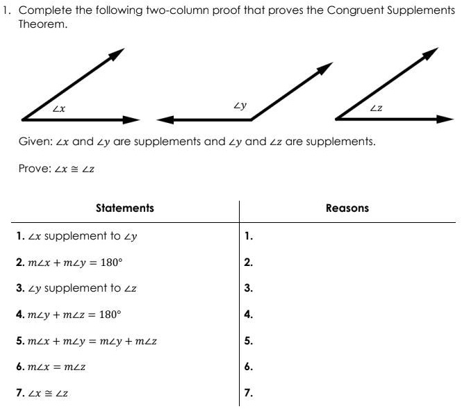 1. Complete the following two-column proof that proves the...