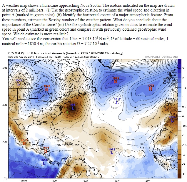 A weather map shows a hurricane approaching Nova Scotia. The...