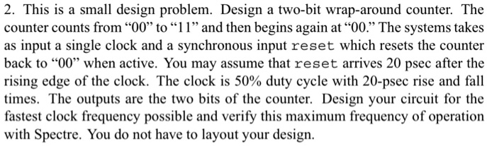 SOLVED: Cadence Virtuoso: This is a small design problem. Design a two ...