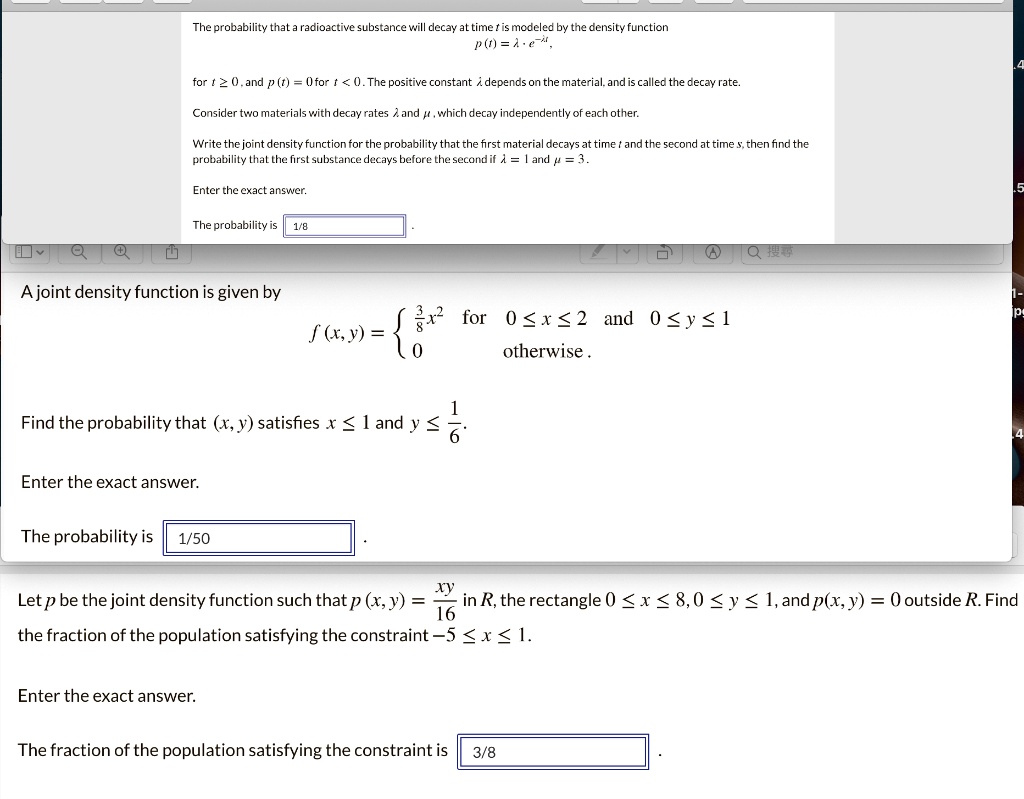 the probability that radioactive substance decay attime mcdeled by tne ...