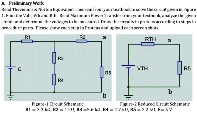 a preliminary work read thevenins norton equivalent theorem from your ...