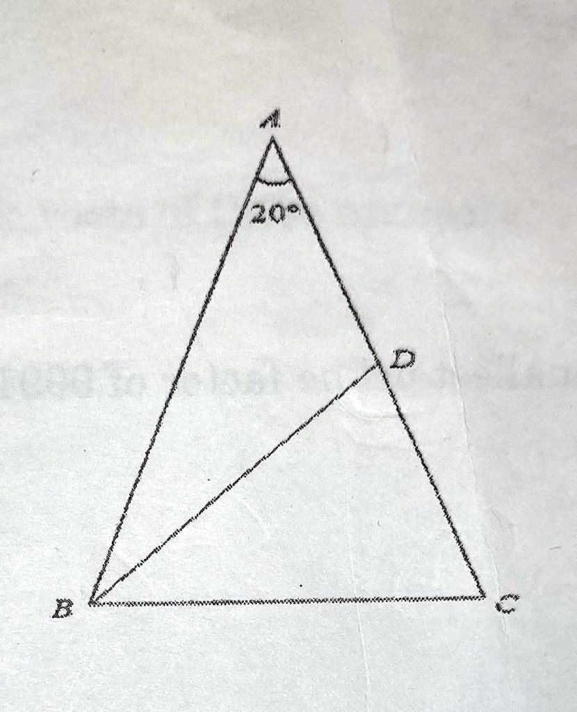 the diagram shows a triangle abc where abac bcac and bac 20 degree find adb 206 98202