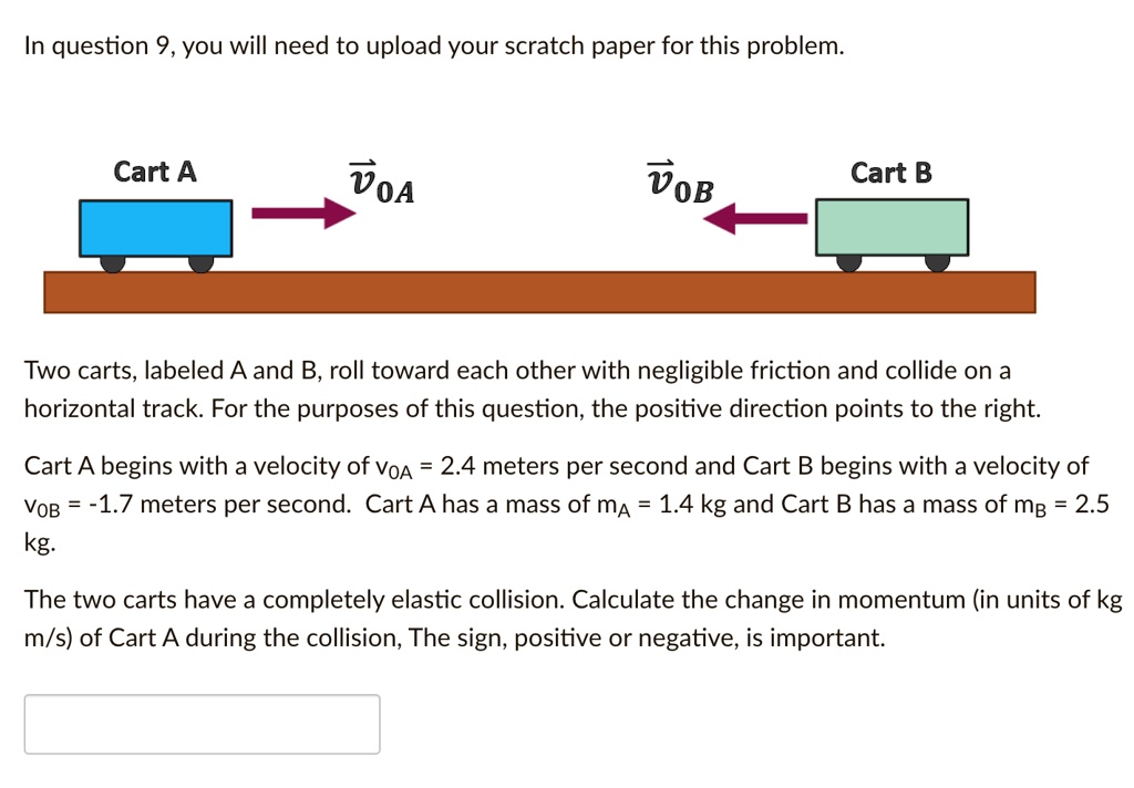SOLVED: In question 9, you will need to upload your scratch paper for this problem: Cart A VoA ...