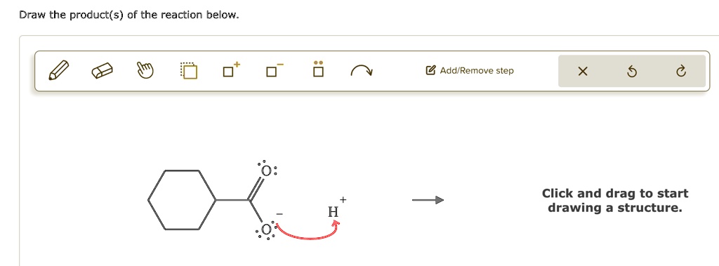 draw the products of the reaction below din addremove step ...