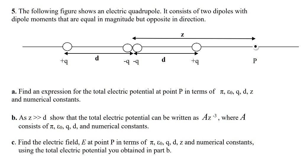 SOLVED: The following figure shows an electric quadrupole. It consists of two dipoles with ...