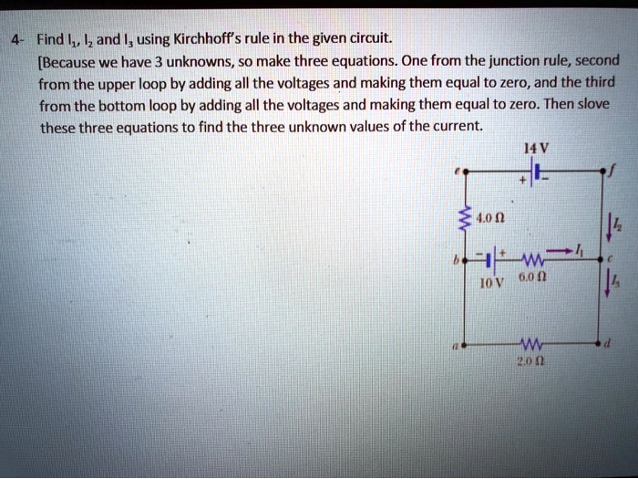 find l 42 and i using kirchhoff s rule in the given circuit because we have 3 unknowns so make ...
