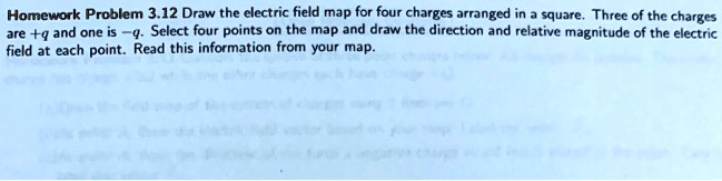 homework problem 312 draw the electric field map for four charges ...
