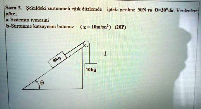 SOLVED: The tension in the rope on the inclined plane with friction in ...