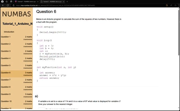 Solved Tutorial 1 Arduino Question 6 Below Is An Arduino Program To Calculate The Sum Of The