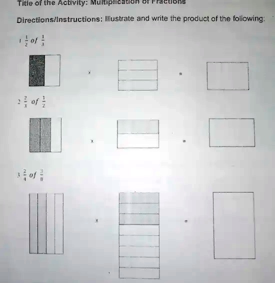 Title of the Activity: Multiplication of Fractions Directions ...
