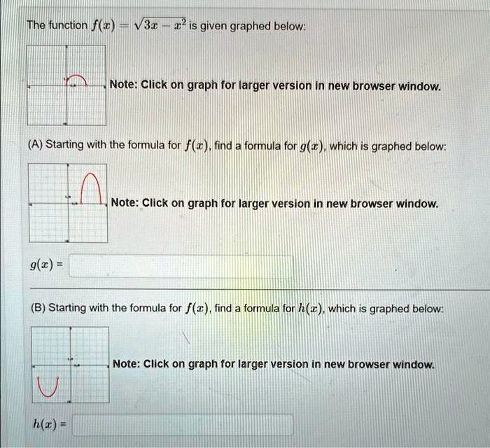 The function f(x) is given graphed below. Note: Click on graph for larger version in new browser ...