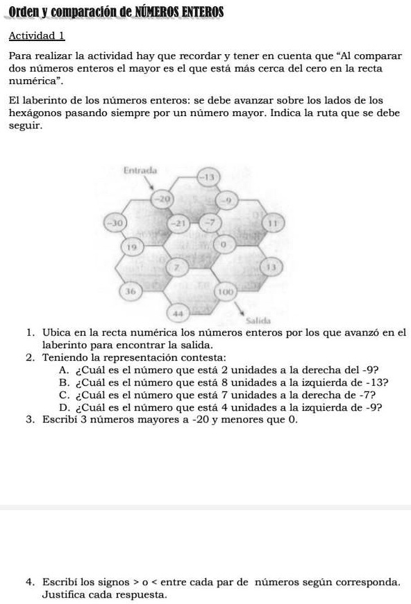 SOLVED: me ayudan?doy corona Orden y comparación de NÚMEROS ENTEROS ...