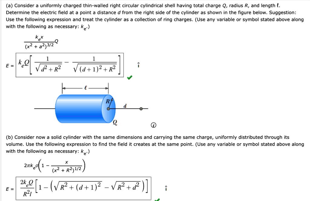 a consider a uniformly charged thin walled right circular cylindrical ...