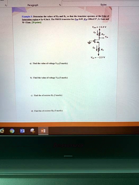 SOLVED: Styles Example 3: Determine the values of Ra and Rs that the ...