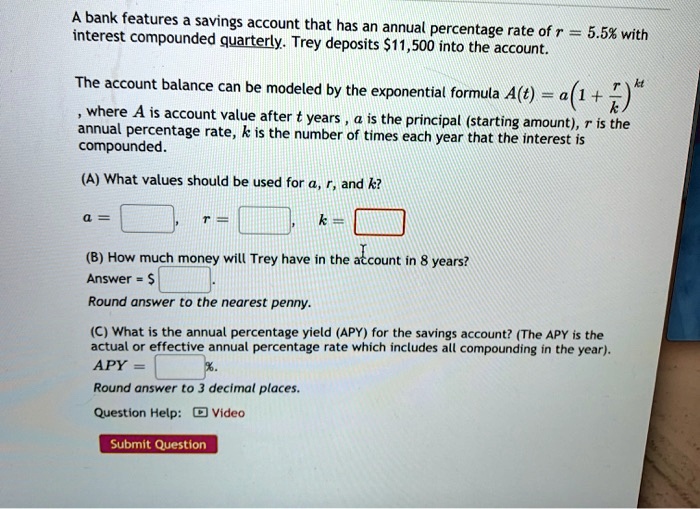 SOLVED: A bank features savings account that has an annual interest ...