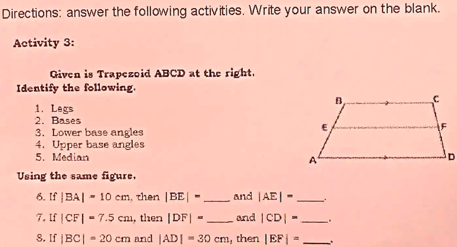 directions answer the following activities write your answer on the blank activity 3 givcn is ...