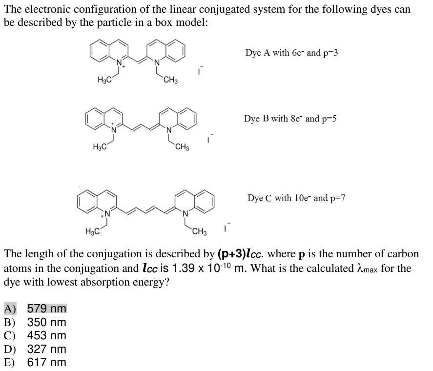 the electronic configuration of the linear conjugated system for the ...