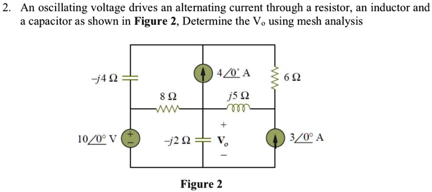 2. An oscillating voltage drives an alternating current through a resistor, an inductor and a ...