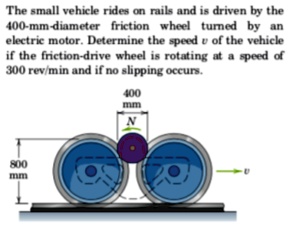 The small vehicle rides on rails and is driven by the 400-mm-diameter ...