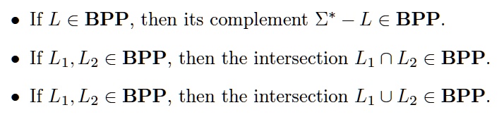 SOLVED: Prove that the class BPP is closed under complement, union and ...