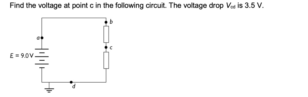 SOLVED: Find the voltage at point c in the following circuit. The ...