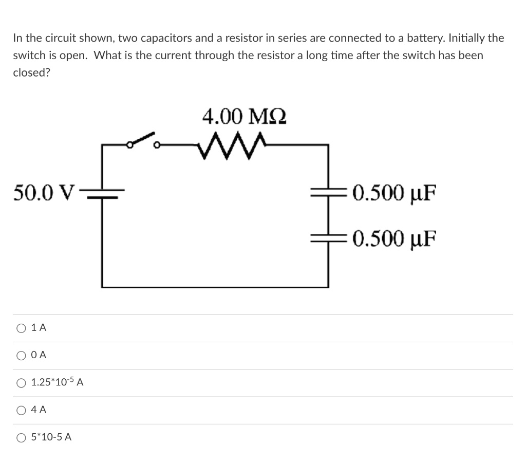 in the circuit shown two capacitors and a resistor in series are ...