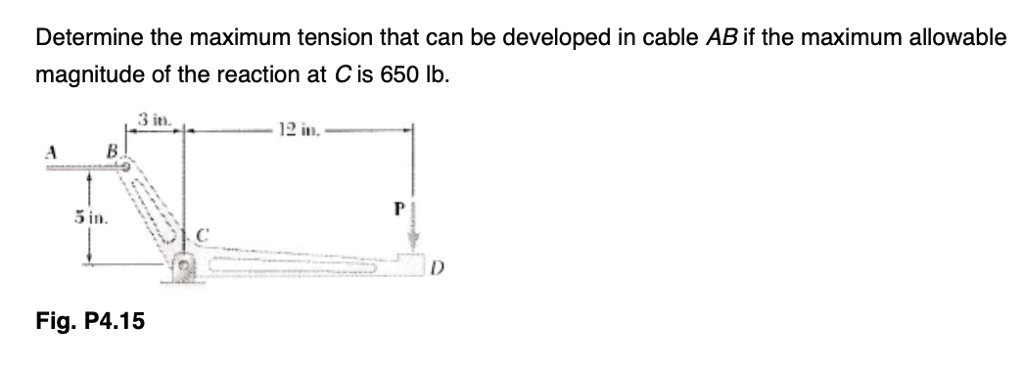 SOLVED: Determine the maximum tension that can be developed in cable AB ...