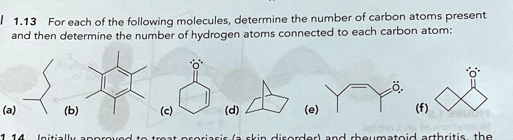 Solved 1 13 For Each Of The Following Molecules Determine The Number