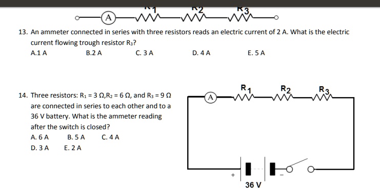 lw ufw an ammeter connected in series with three resistors reads an ...