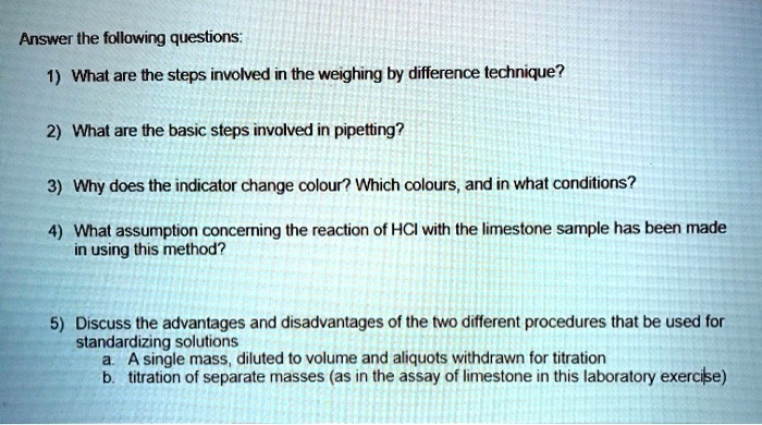 Answer the following questions: 1) What are the steps involved in the ...