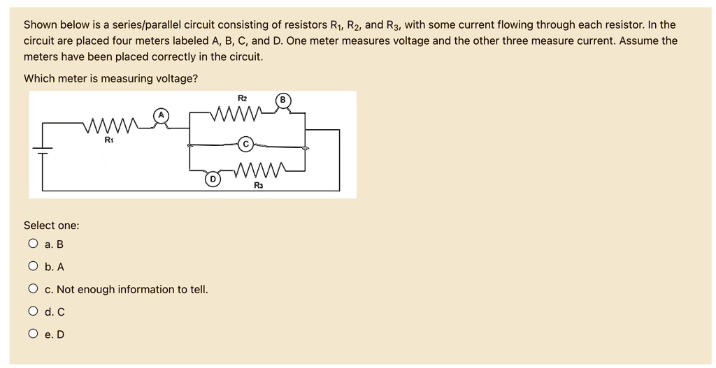 shown below is a serieslparallel circuit consisting of resistors r1 rz ...