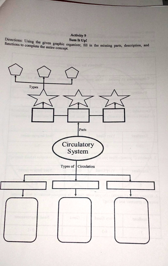Activity 9 Sum It Up! Directions: Using the given graphic organizer, fill in the missing parts ...
