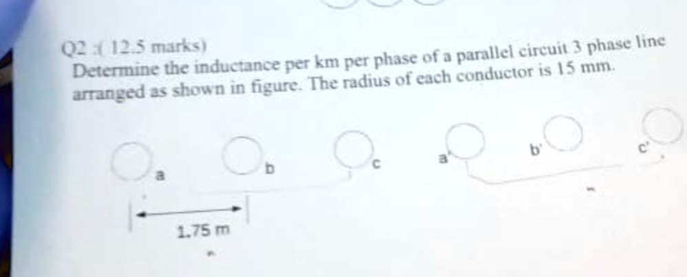 q2 125 marks determine the inductance per km per phase of a parallel ...