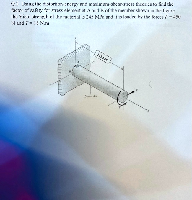 SOLVED: Using the distortion-energy and maximum-shear-stress theories ...