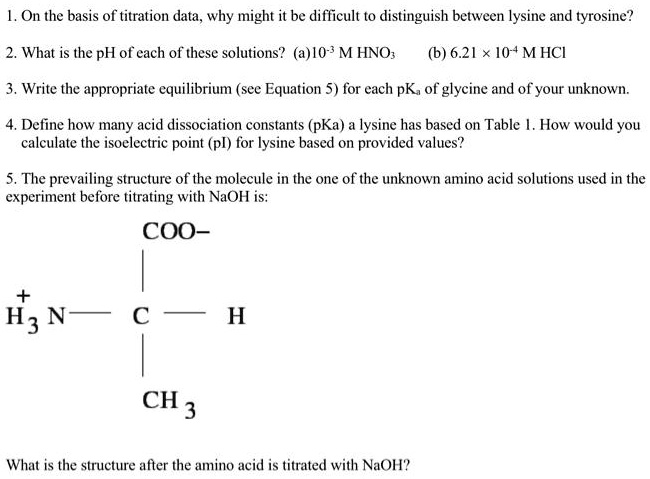 SOLVED: Define how many acid dissociation constants (pKa) a lysine has ...