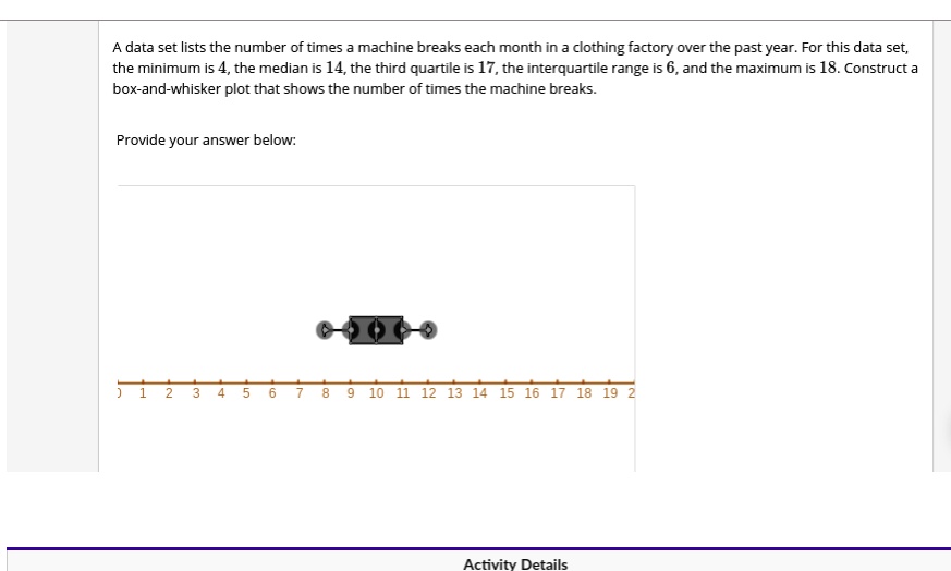 SOLVED: data ser lists the number of times machine breaks each month in ...