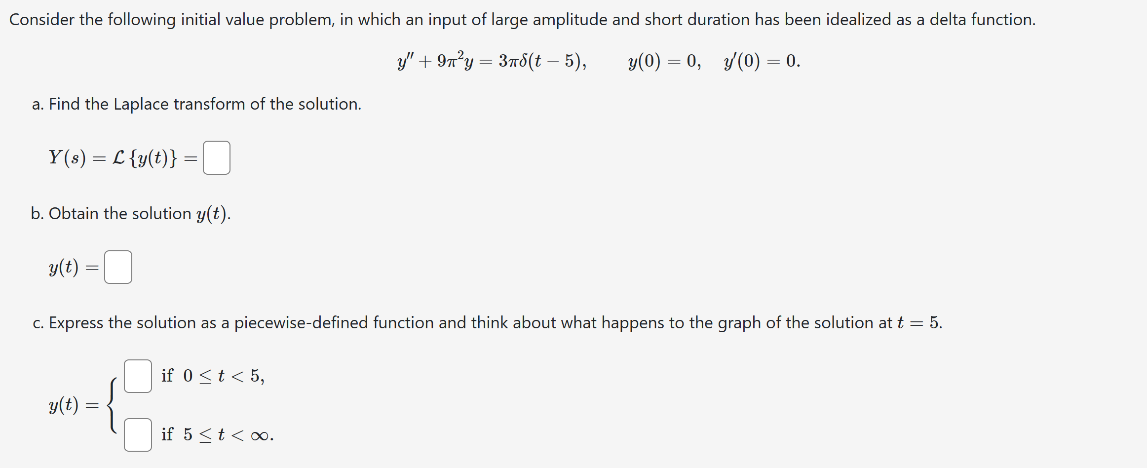 Solved Consider The Following Initial Value Problem In Which An Input 0394