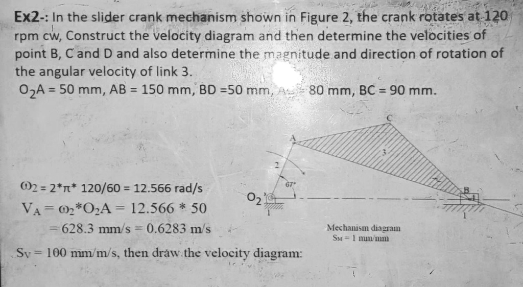 Ex2-: In the slider crank mechanism shown in Figure 2, the crank ...