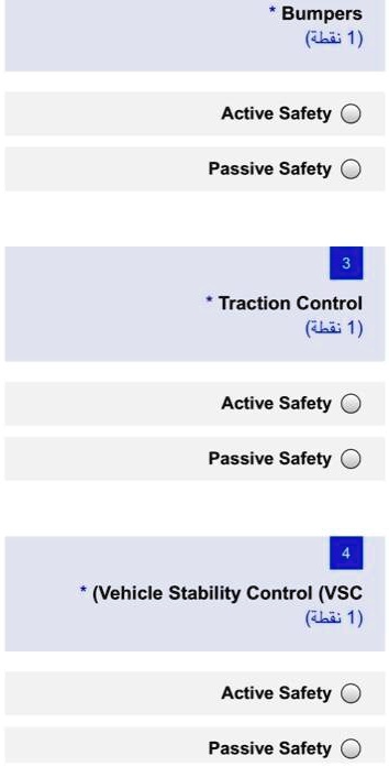 SOLVED: *Bumpers 1 Active Safety Passive Safety Traction Control (1) Active Safety Passive ...
