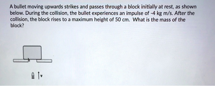 A bullet moving upwards strikes and passes through a block initially at ...