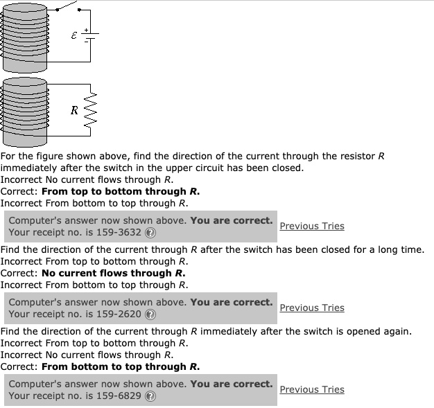 for the figure shown above find the direction of the current through the resistor r immediately ...
