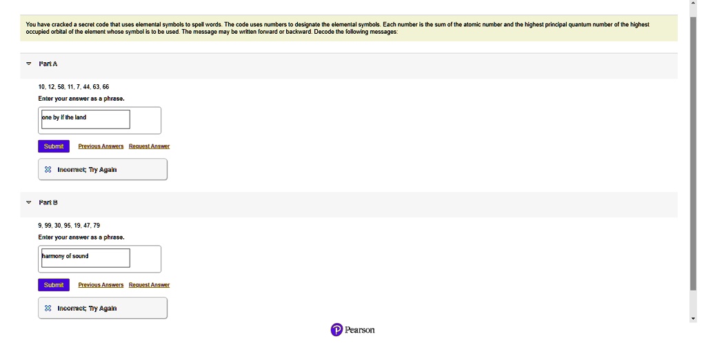 SOLVED: Texts: You have cracked a secret code that uses elemental ...