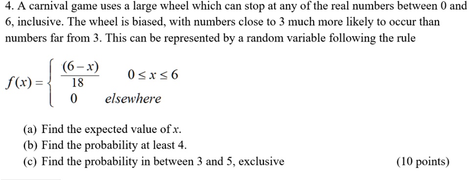 SOLVED: 4.A carnival game uses a large wheel which can stop at any of ...