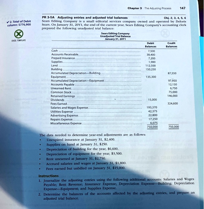 chapter 3the adjusting process 147 pr 3 5a adjusting entries and ...