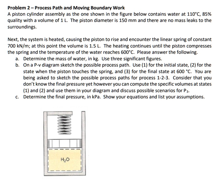 SOLVED: Problem 2 - Process Path and Moving Boundary Work A piston ...