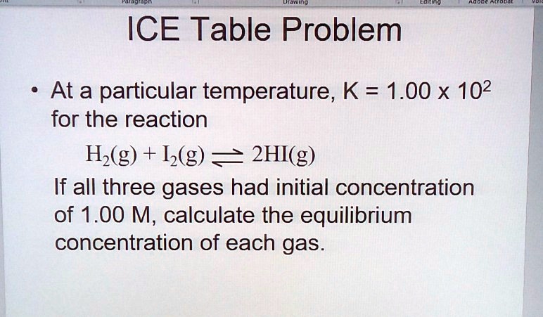 ice table problem at a particular temperature k 100 x 102 for the ...