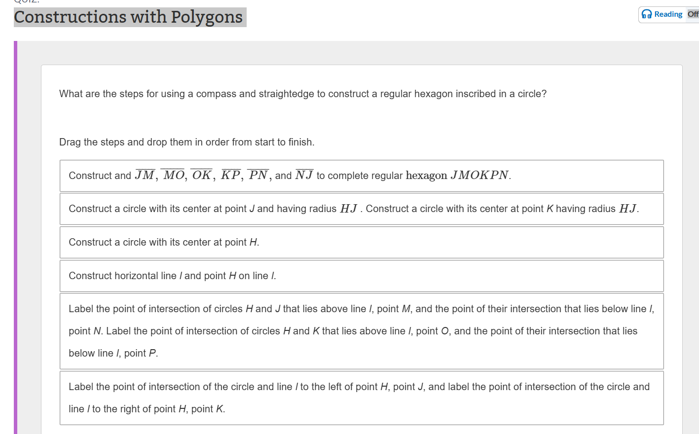 [GET ANSWER] Constructions with Polygons Reading What are the steps for using a compass and ...