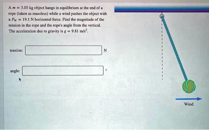am 305 kg object hangs in equilibrium at the end of a rope taken as ...